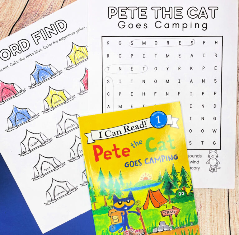 Pete the Cat Goes Camping Activities for Kids