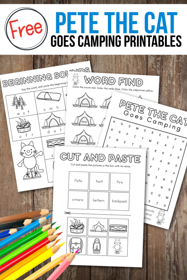 Pete the Cat Goes Camping Activities for Kids