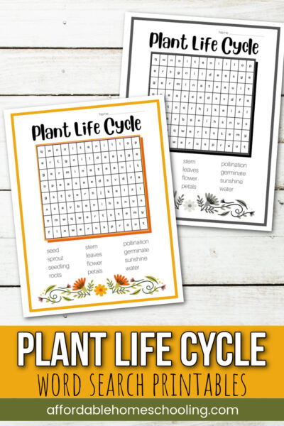 Free Printable Plant Life Cycle Word Search for Kids
