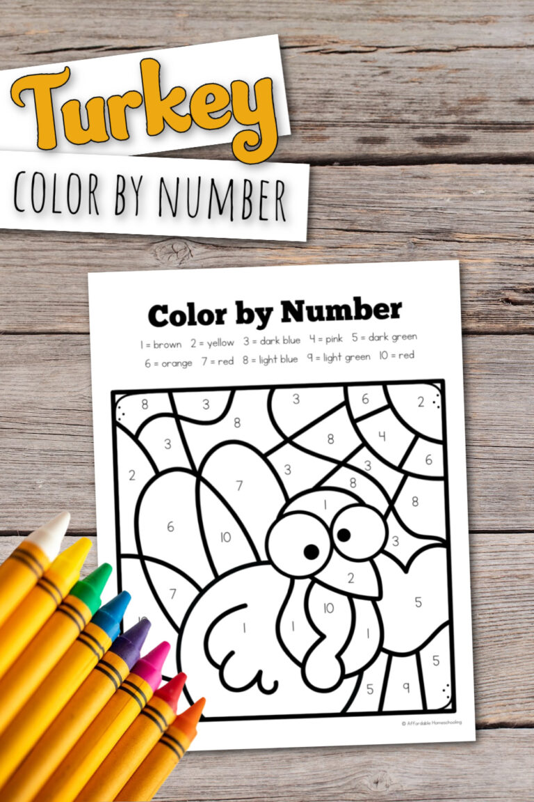Turkey Color by Number Worksheet