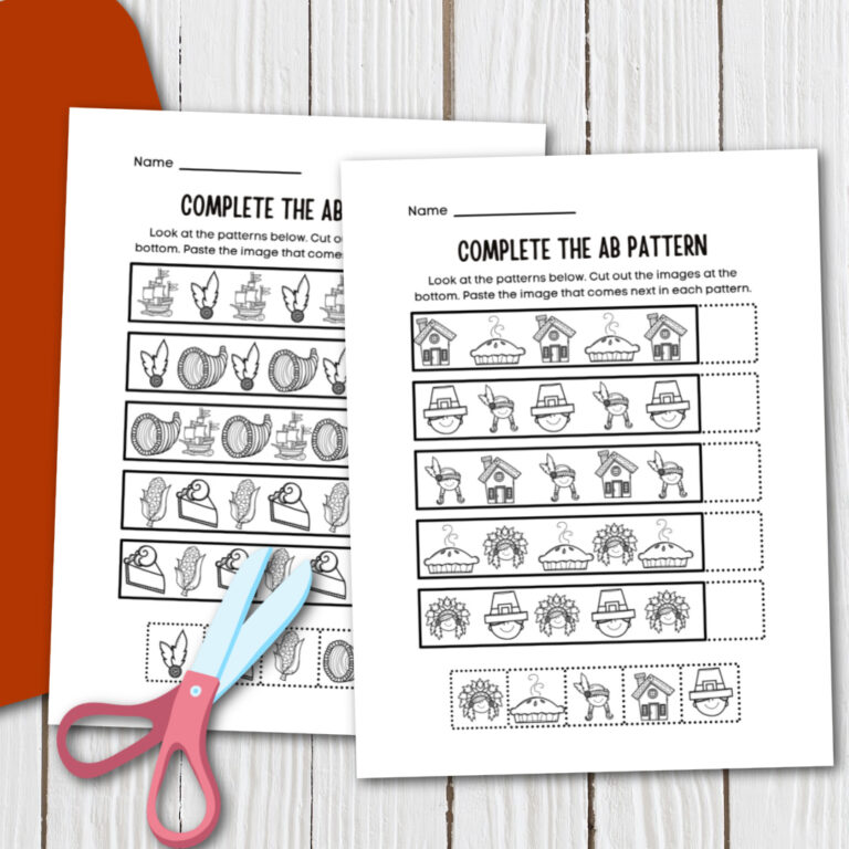 Free Printable Thanksgiving Pattern Worksheets