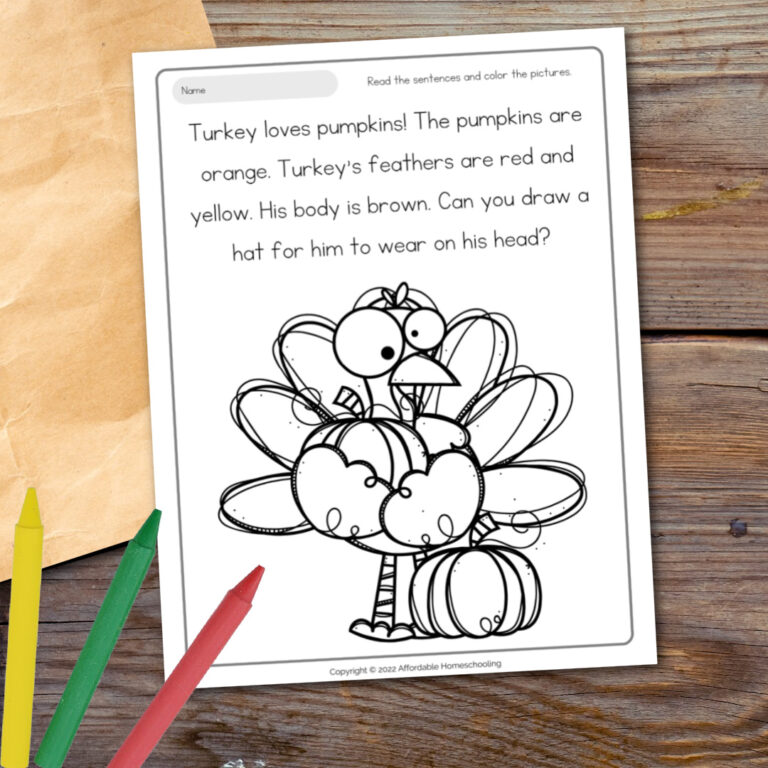 Free Printable Thanksgiving Reading Worksheets