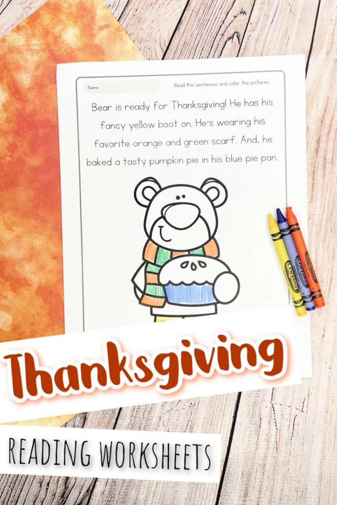 Free Printable Thanksgiving Reading Worksheets
