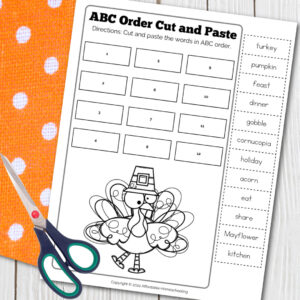 Free Printable Thanksgiving Alphabetical Order Worksheets