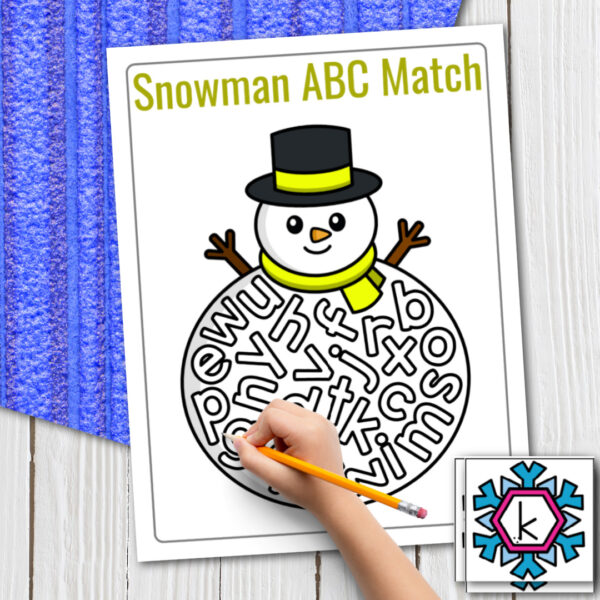 ABC Snowman Letter Matching Game