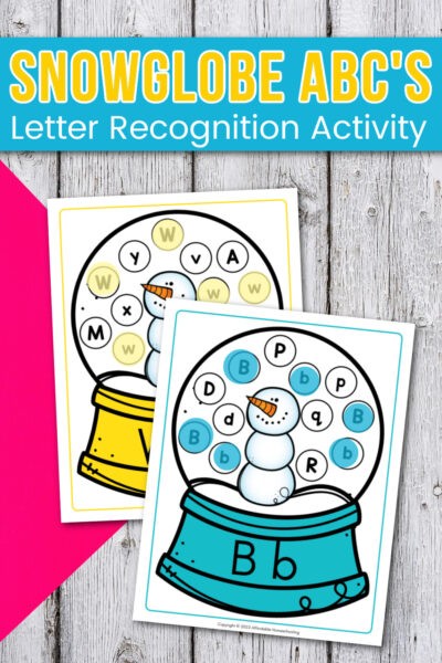 Alphabet Snow Globe Letter Recognition Activity