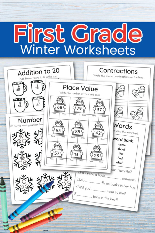 Free Printable Winter Worksheets for First Grade