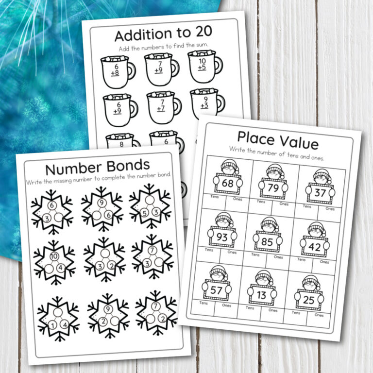 Free Printable Winter Worksheets for First Grade