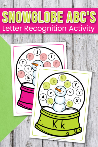 Alphabet Snow Globe Letter Recognition Activity