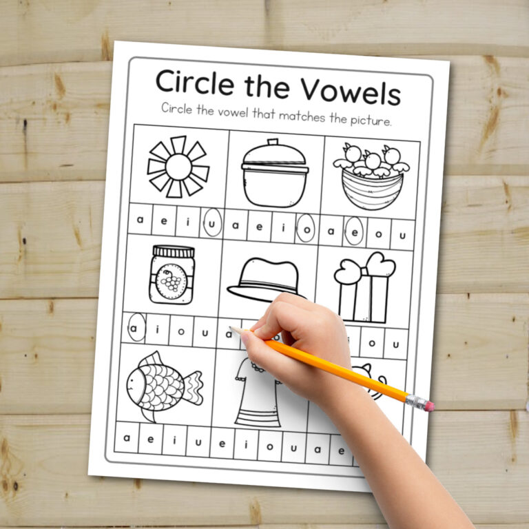 Free Printable Circle the Vowels Worksheet