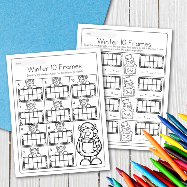 Free Winter Kindergarten Math Printables