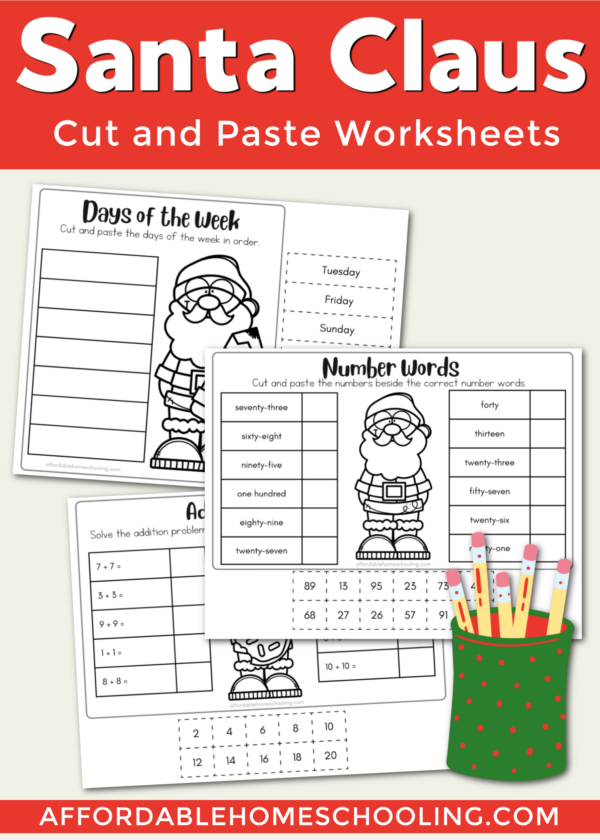 Free Printable Santa Cut and Paste Worksheets