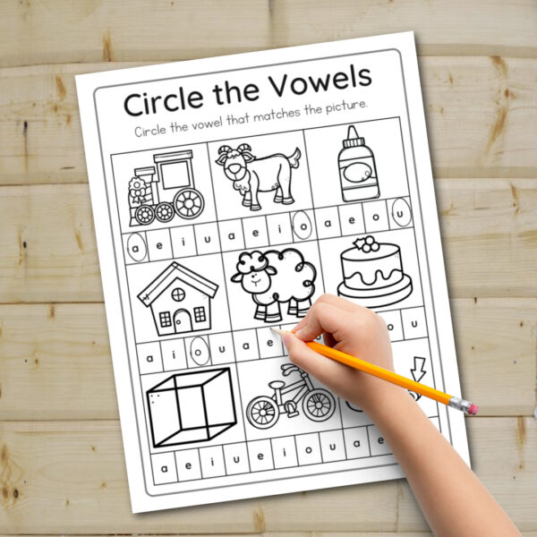 Free Printable Circle the Vowels Worksheet