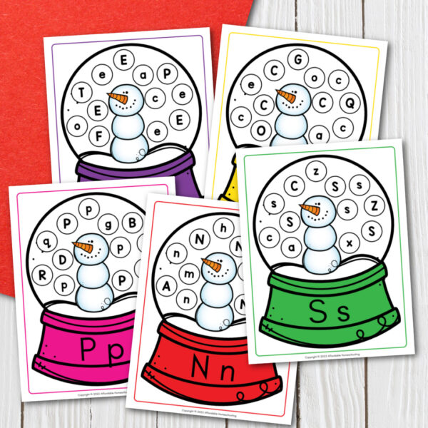 Alphabet Snow Globe Letter Recognition Activity