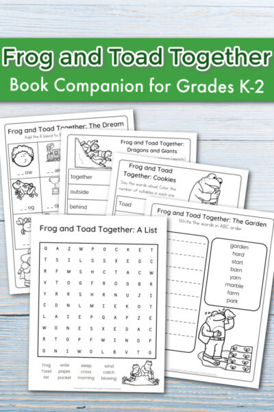 Frog and Toad Together Worksheets: A Fun Book Companion