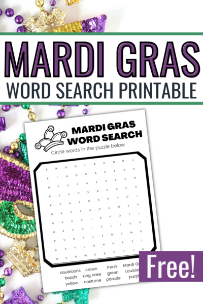 Mardi Gras Word Search - Affordable Homeschooling