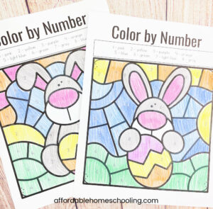 Free Printable Easter Bunny Color by Number Worksheets